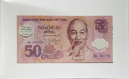 VIETNAM 50 Dong 50th Anniversary Commemorative Note With Folder(+1 note ...