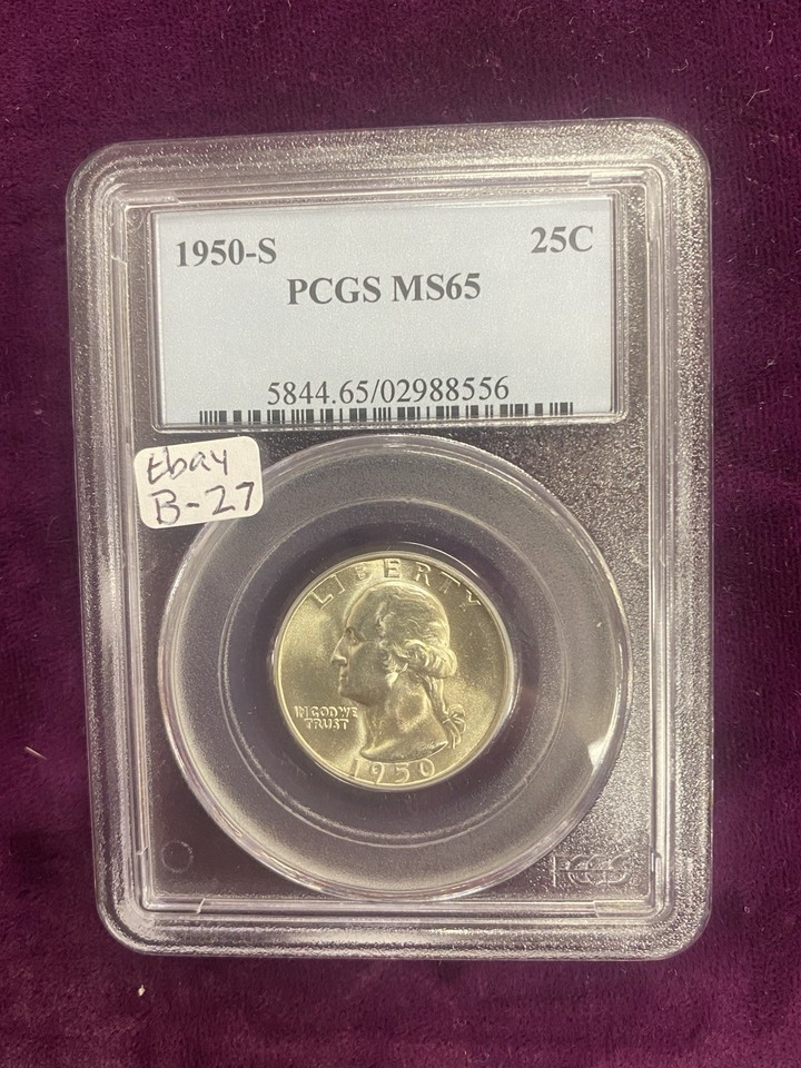 1950-S PCGS MS65 25c Collectible Graded Slab | eBay