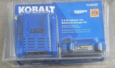 Genuine Kobalt 24V MAX 2.0Ah Lithium-Ion Battery & Charger Kit #KBC ...