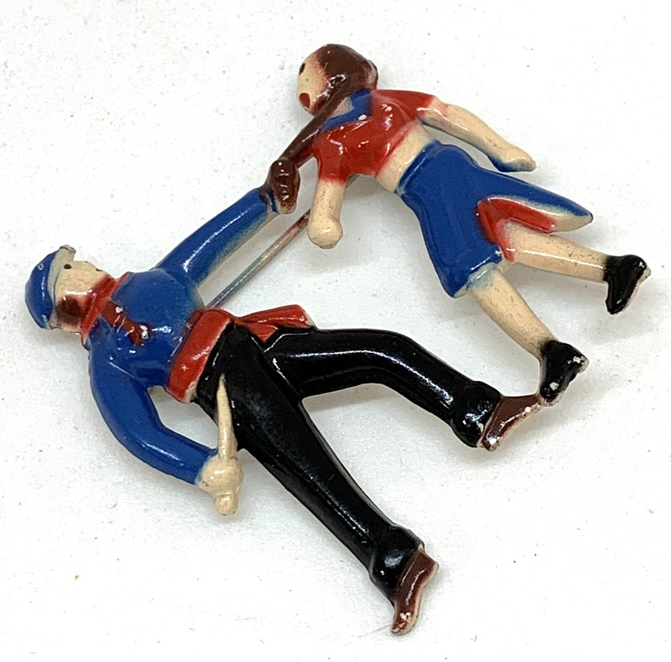 Vintage 1930's Enameled Apache Dancers Pin Brooch | eBay