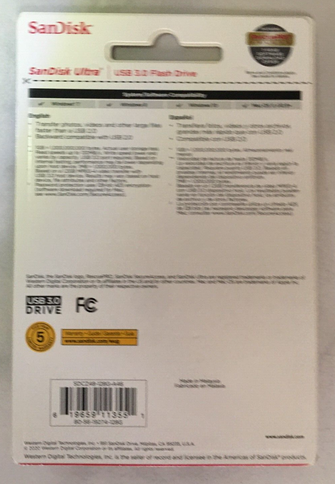 Scandisk Ultra 128GB USB 3.0 Flash Drive, Black, New | eBay