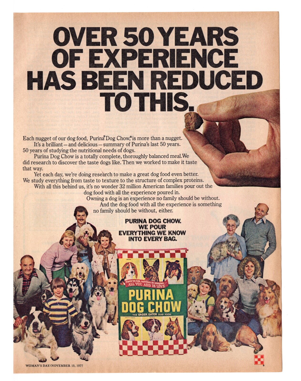 vintage 1970 mag print ad PURINA Dog Chow pet food 50 Years of ...