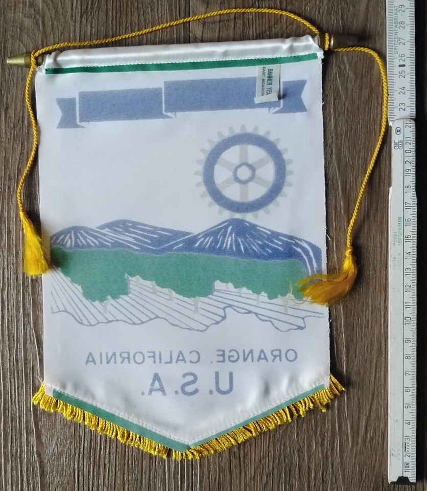 Pennant Wimpel Golf Rotary Club International Orange California U.S.A ...