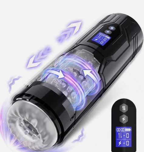 Male Masturbaters Automatic HandsFree Thrusting Cup Rotating Stroker ...