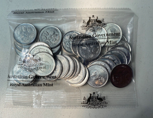 AUSTRALIAN: 2016 5 CENT 50th ANNIVERSARY CHANGEOVER BAG OF UNC COINS # ...