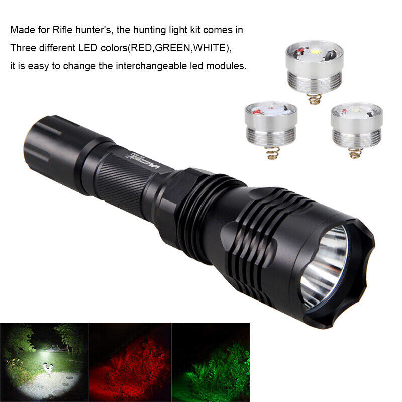 Gun 90000LM Red Green Flashlight Hunting Air Rifle Torch Lights Scope ...