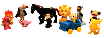 Mixed Lot Of 11 Animals Zebrush Pink Hatchimals Busytown Huckle Cat | eBay