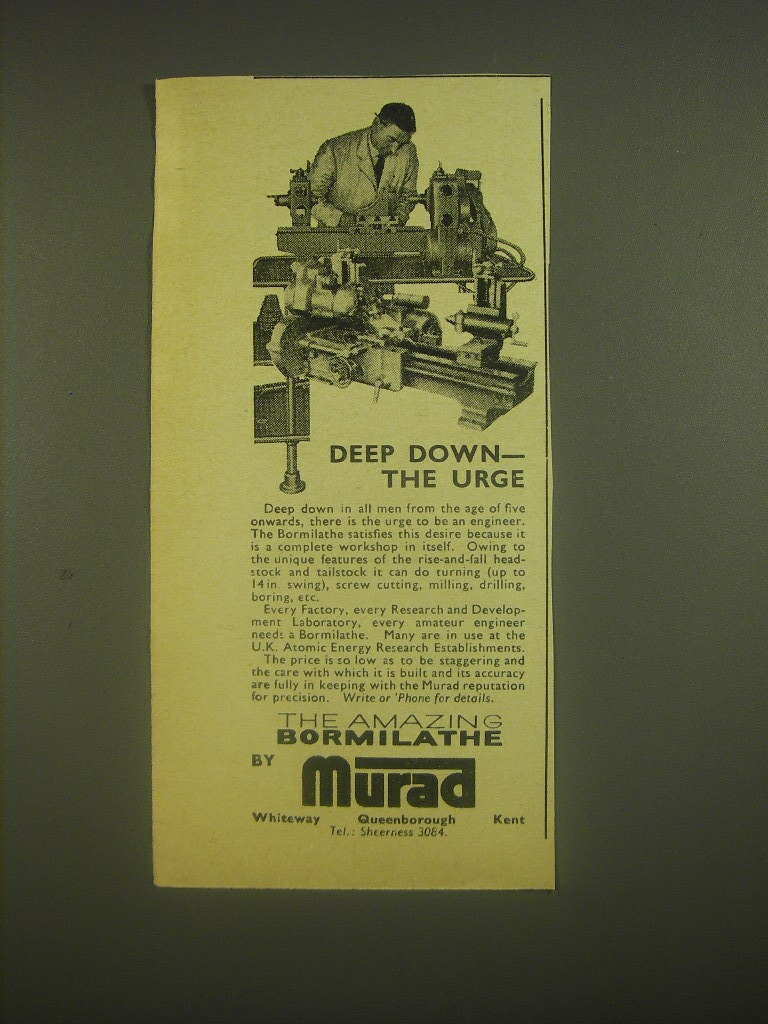 1962 Murad Bormilathe Ad - Deep down - the urge | eBay