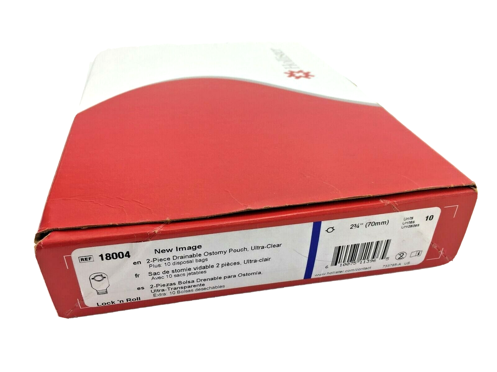 10 Hollister 18004 Drainable Pouches Lock 'n Roll 2-3/4" Flange Exp ...