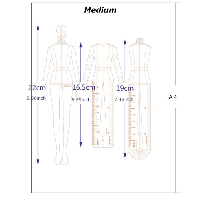 Fashion Drawing Template Ruler Set Sewing Humanoid Patterns Design Draw ...