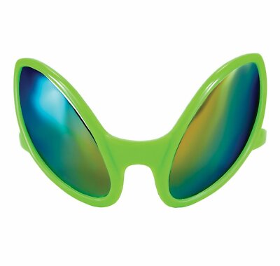 Close Encounter Green Alien Costume Glasses Sunglasses UFO ET Mirrored ...