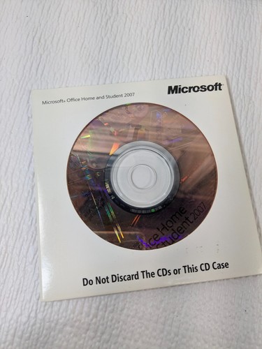 Microsoft Office Home and Student 2007 PC Software Disc CD-rom w ...