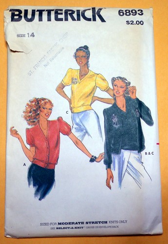 New! Vintage Butterick 6893 Women's/ Miss'es Top Sz 14 | eBay