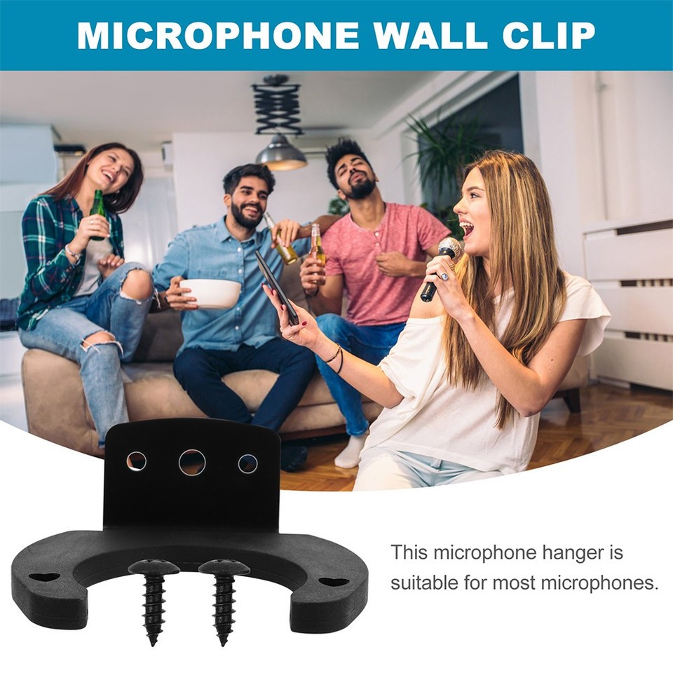 Wireless Microphone Hook Holder Universal Microphone Wall Mount Hanger ...