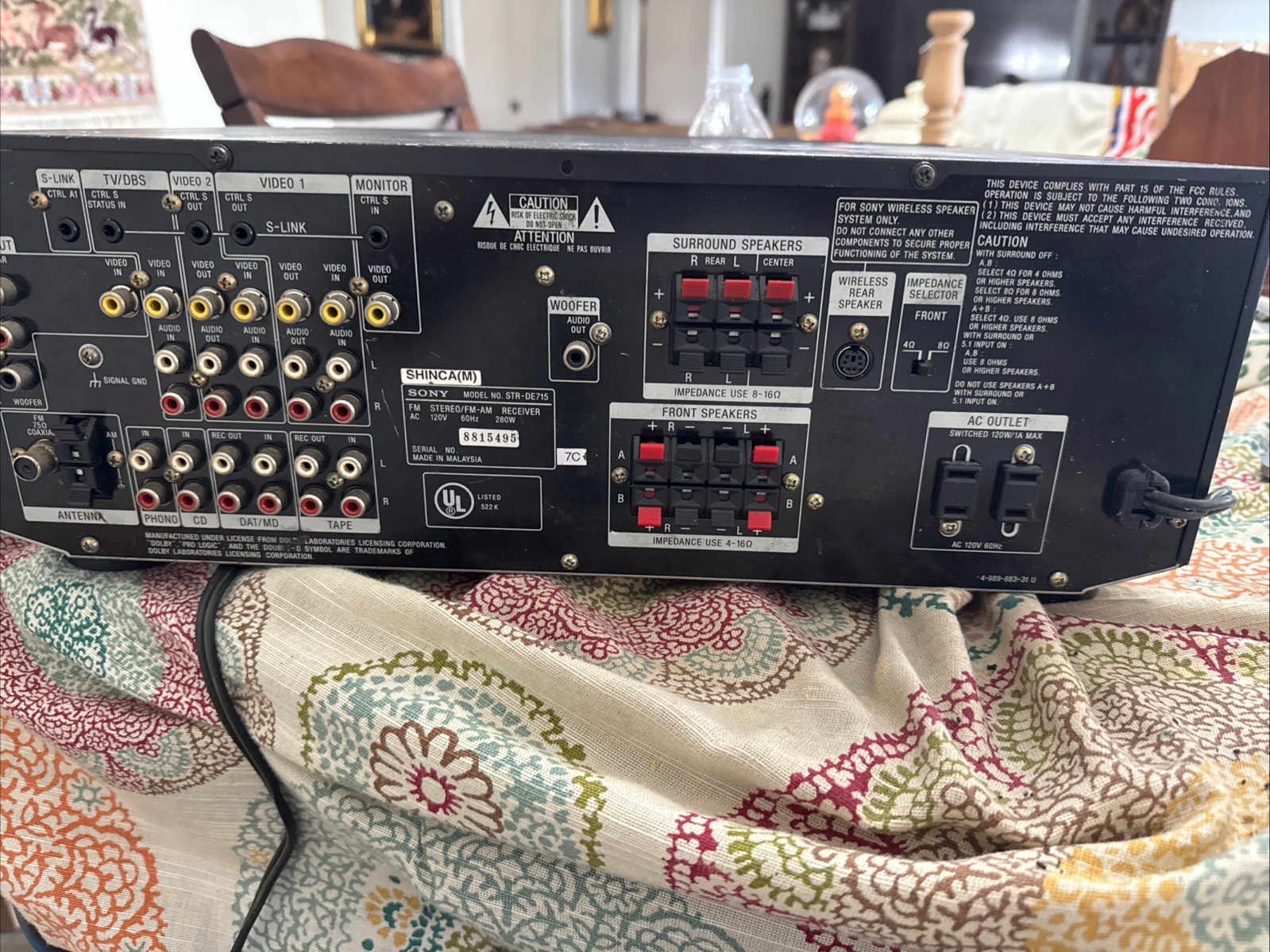 Sony STR-DE715 Audio Video Control Center FM Stereo AM Receiver 280W | eBay
