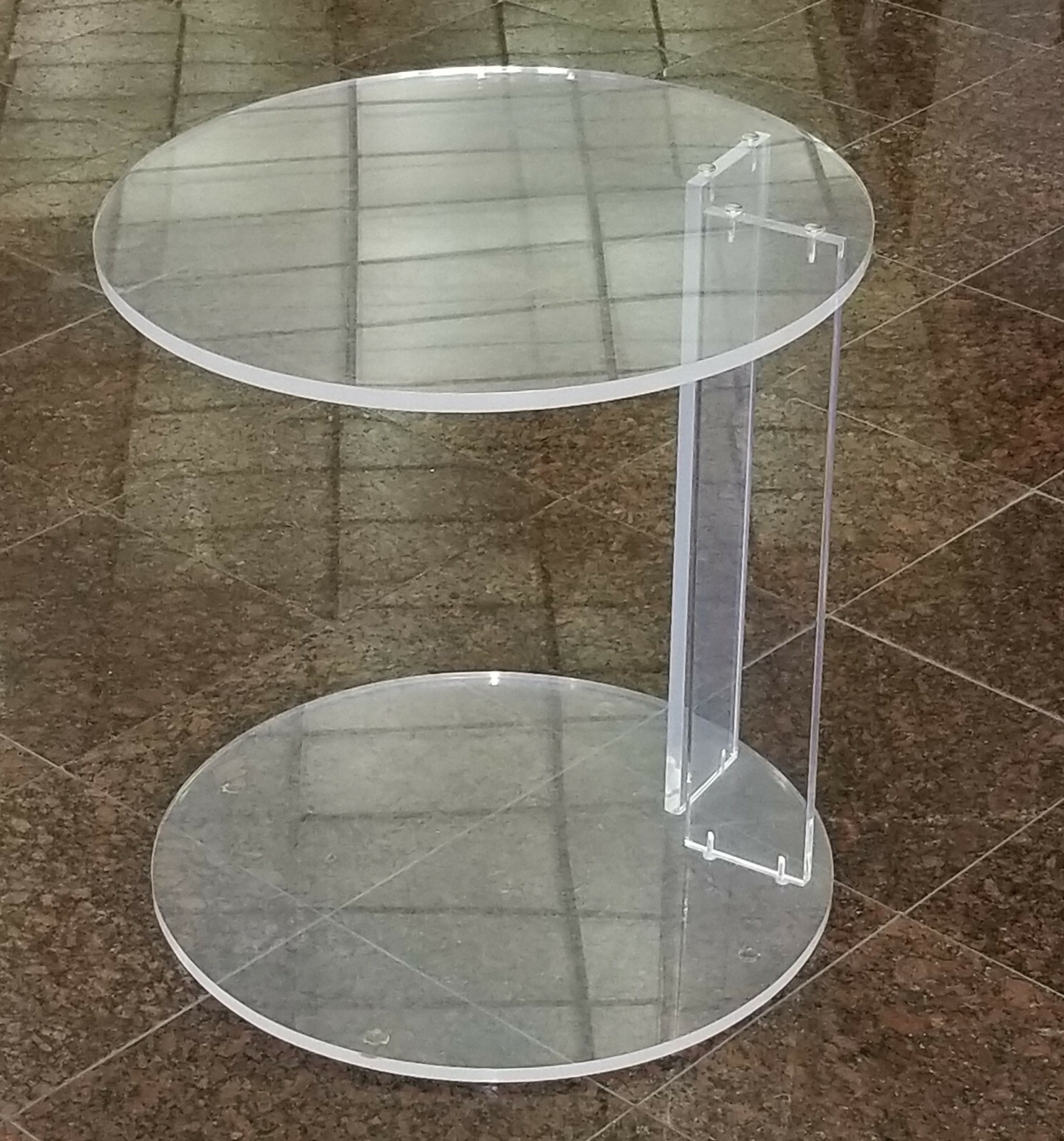CHIC VINTAGE 1970'S LUCITE ROUND TOP & BASE OCCASIONAL SIDE TABLE | eBay