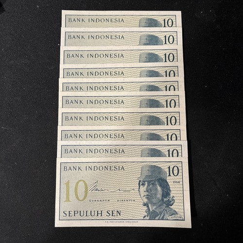 UNC Mint Crisp 1964 SEQUENTIAL 10 Sepuluh Sen - 60 Years Old! Foreign ...