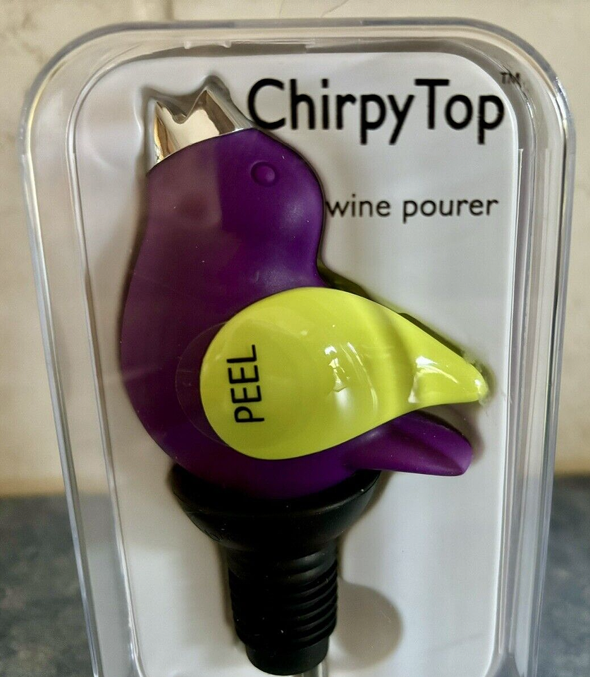 CHIRPY TOP Wine Pourer (Chirps While You Pour) Purple Bird - NEW and UNOPENED ! | eBay