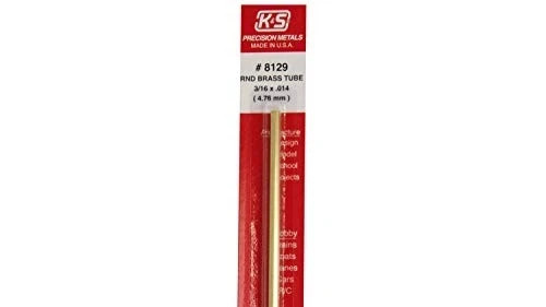 K&S Metal Precision Metals 8129 Round Brass Tube, 12in Long 3/16" OD ...