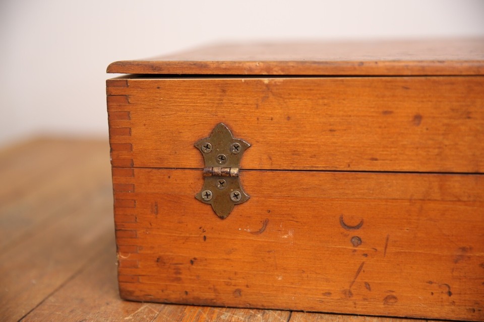 Vintage Starret Micrometer Gauge wood machinist tool Box Case Only ...