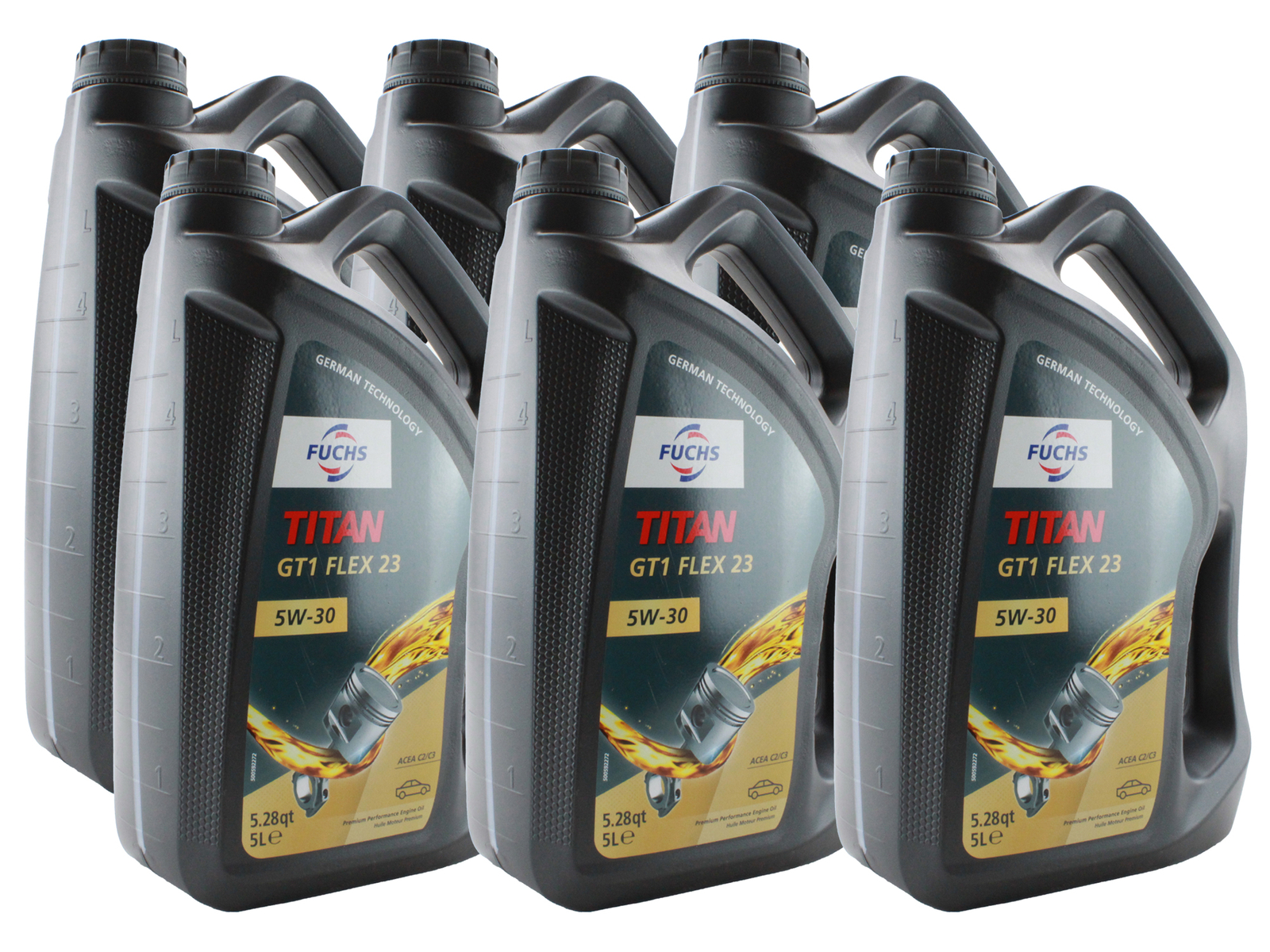 Fuchs 30 Liter TITAN GT1 FLEX 23 SAE 5W-30 ACEA C2/C3 Engine Oil 6 x 5L ...