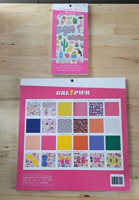 Damask Love GRL POWER STICKERS & PAPER Lot of 2 Clear Stickers 12"x12 ...