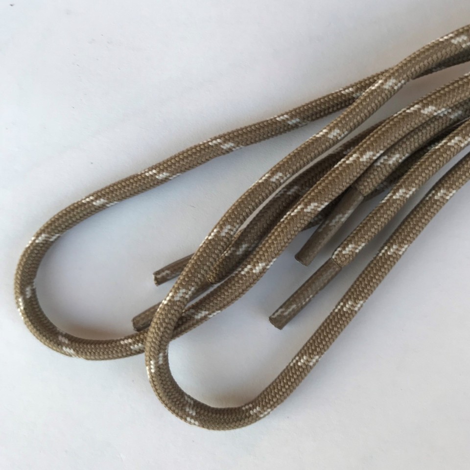 Yellow brown heavy duty round hiking work boot shoe laces strings for ...