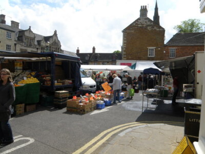 Photo 6x4 Market day, Uppingham Friday market in Uppingham town centre ...