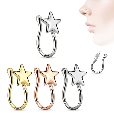1 Star Fake Non-Piercing Nose Clip - Choose Colour #CL03 | eBay Australia
