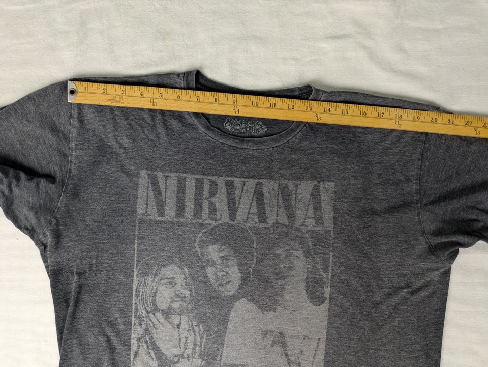 Nirvana Shirt Men's Gray Roseland Ballroom July 23, 1993 Kurt Cobain No ...
