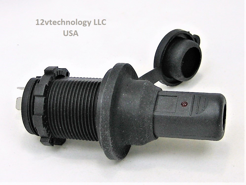 Waterproof Heavy Duty 12 volt 20 amp Accessory Lighter Rugged Socket ...