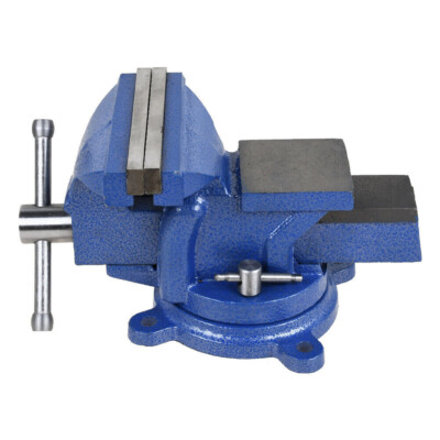 5" (125mm) Heavy Duty Bench Vise Anvil, Rotating Vise Head/Body Rotates ...