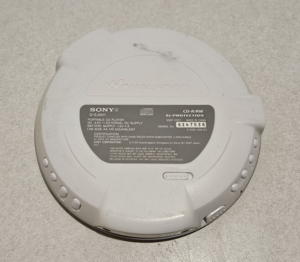 Sony Walkman D-EJ001 White Portable CD Player G-Protection Tested Works ...