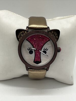 Betsey Johnson Pink Fox Glitter Ladies Watch | eBay