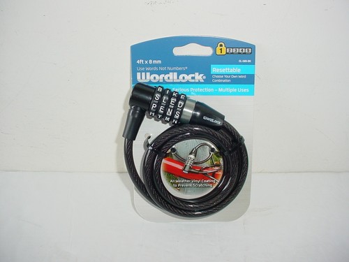 Wordlock Combination Bike Cable Lock – 4 Dial, 4 Foot, Blue (8mm ...