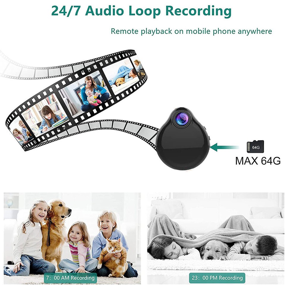 HD 1080P Secret Wearable Mini WIFI Camera Video Voice Recorder Necklace ...