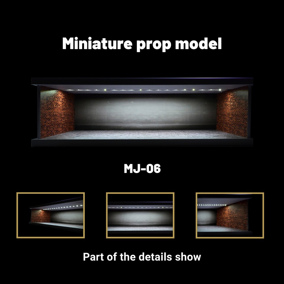 UK 1/43 Scale Diorama Car Showroom Model LED Lighting Garage Scene ...