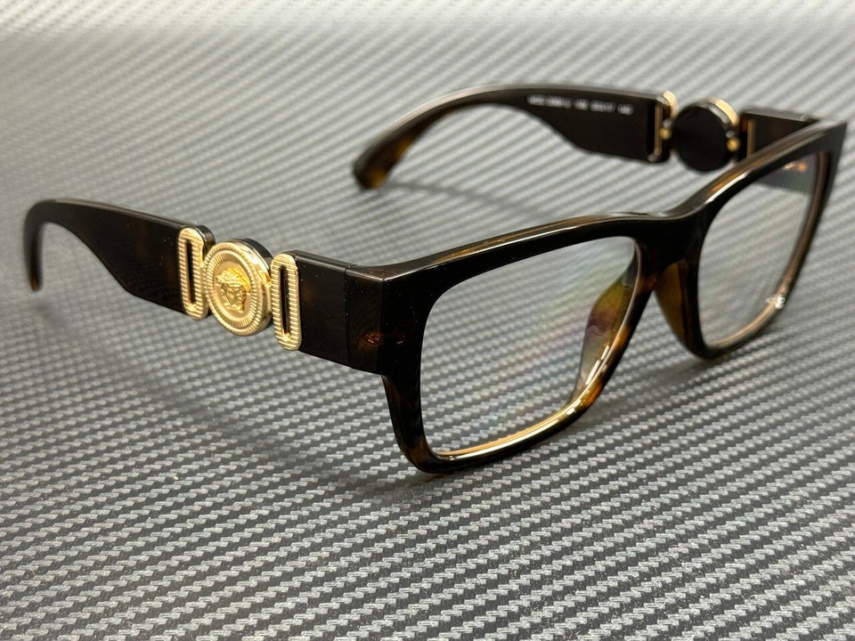 VERSACE VE3368U 108 Brown Havana Men's 53 mm Eyeglasses | eBay