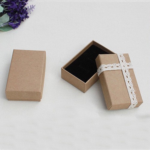BULK Cardboard Jewelry Gift Boxes Cotton Fill Padding Hard Kraft Paper ...