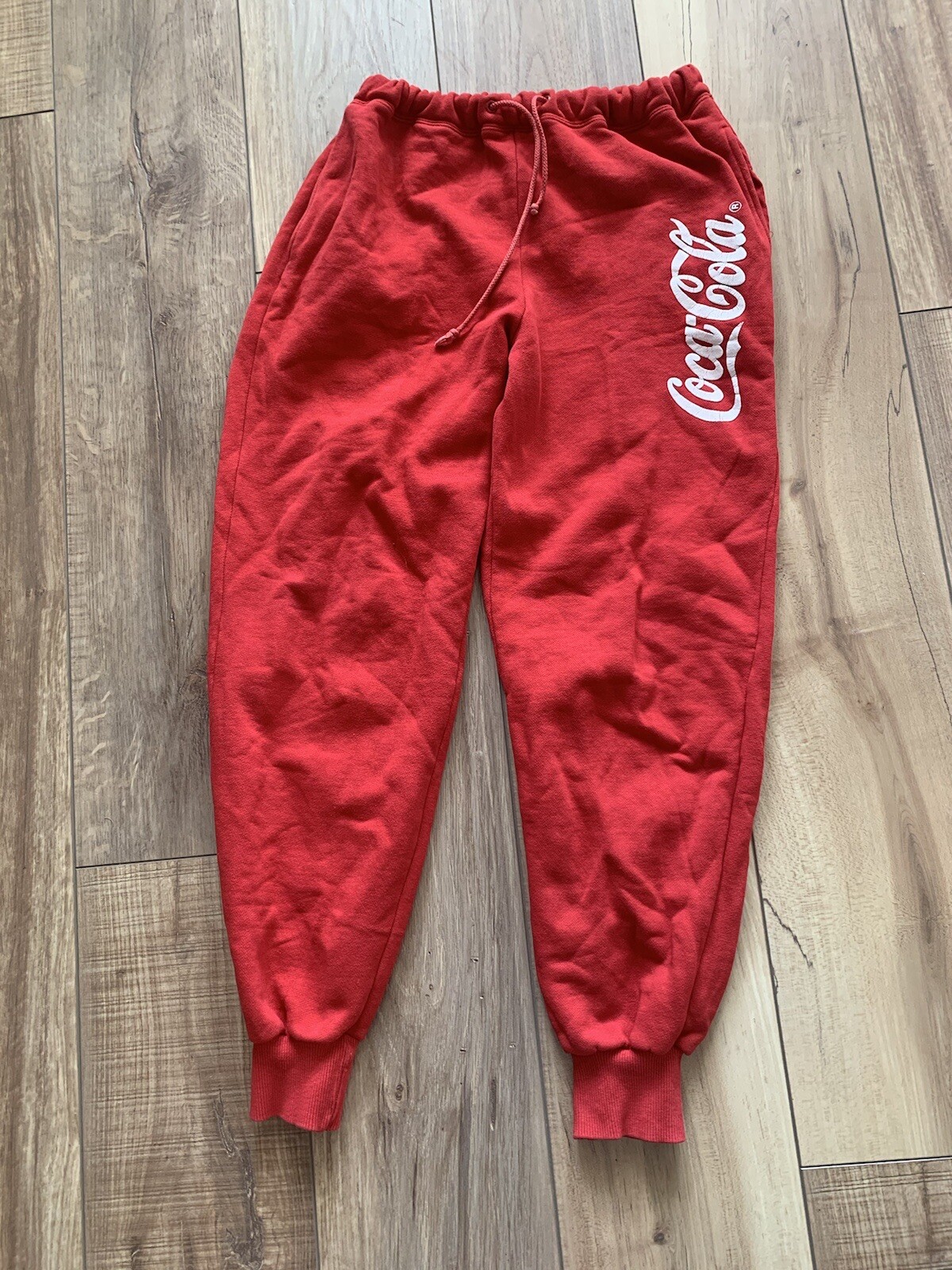 Vintage Red Coca Cola Logo Drawstring Cotton Sweatpan… - Gem