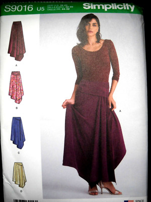 Simplicity 9016 Asymmetrical Skirts in 3 length Misses size 16-24 ...