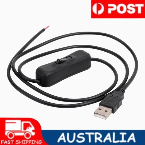 USB Power Cable 2 Pin USB 2.0 Male Cord Extension DIY with Switch ...