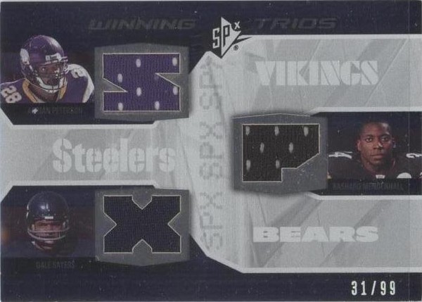 2008 SPx - Winning Trios #WT1 Adrian Peterson, Rashard Mendenhall, Gale ...