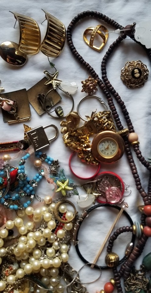 Vintage - Fashion Mix Jewelry 3.5 pounds wearable junk drawer | eBay