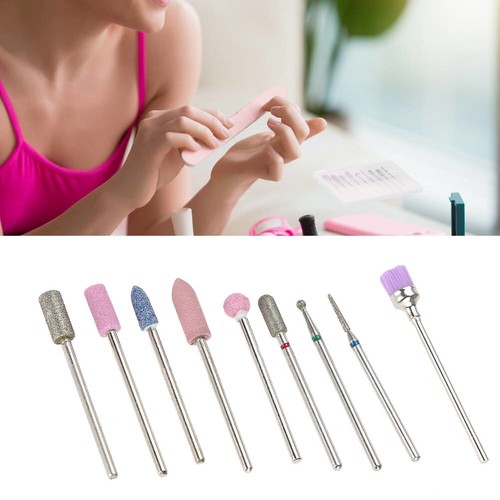 9Pcs Emery Nail Drill Bits Set Polishing Tools Grinding Head For ...