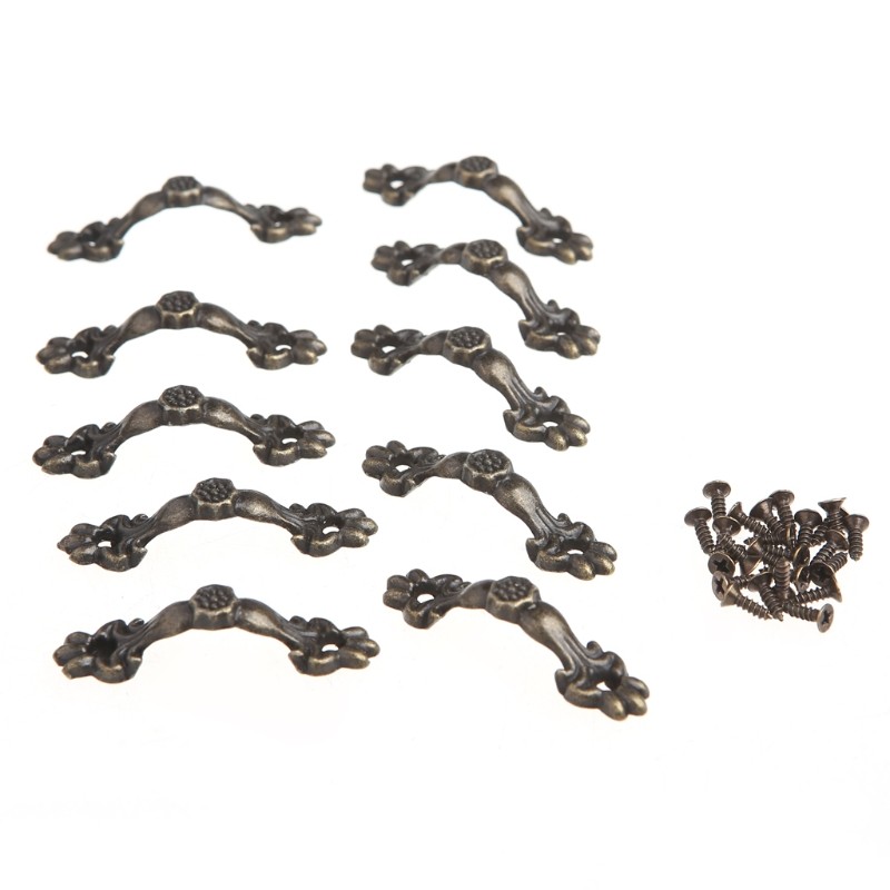 10 Pcs 43x10mm Box Handle Zinc Alloy Knob Arch Tracery Drawer Wooden ...