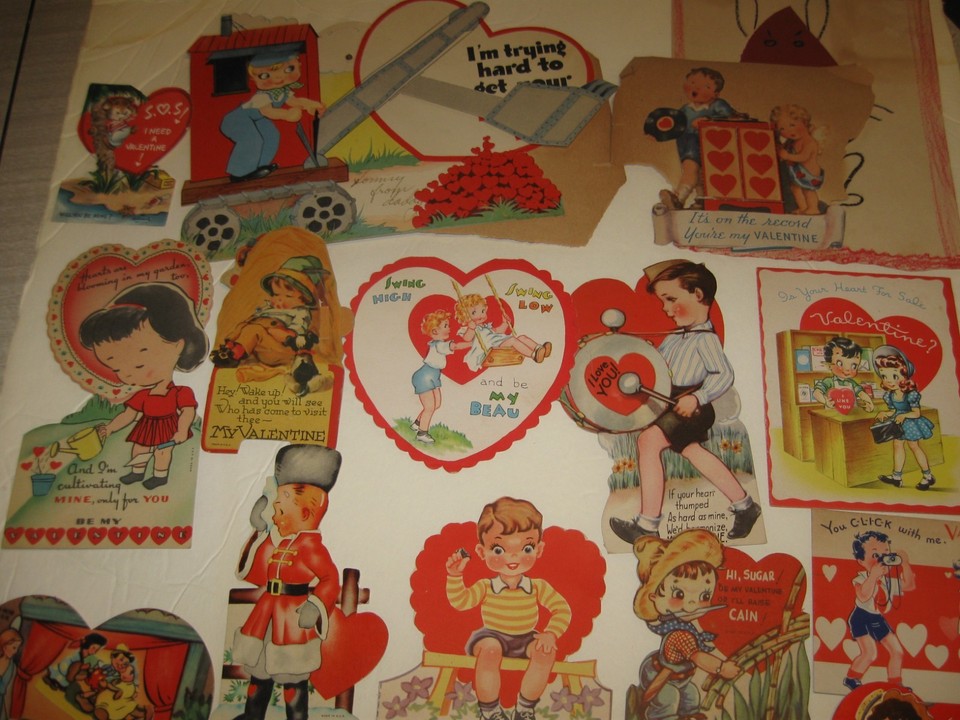 1940's Valentines - 24 -EARLY + 1939 WALT DISNEY MECHANICAL CARD - BLUE ...
