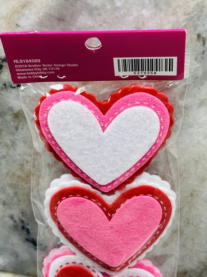 Valentines Crafts Stitch Heart Stickers 6pc. 2.68x2.4Inches | eBay