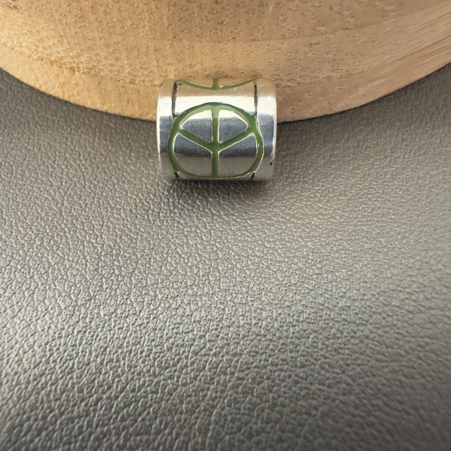 Brighton PEACE SIGN Green Silver Slide Charm | eBay