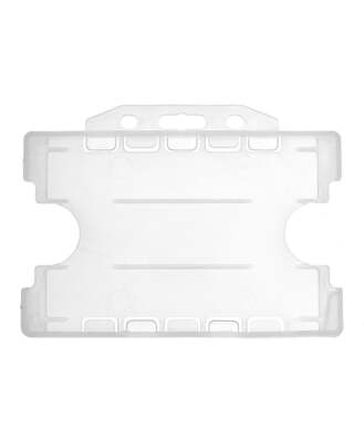Double Sided Card Holder ID Plastic Rigid Twin Wallet Badge Pass Holds ...